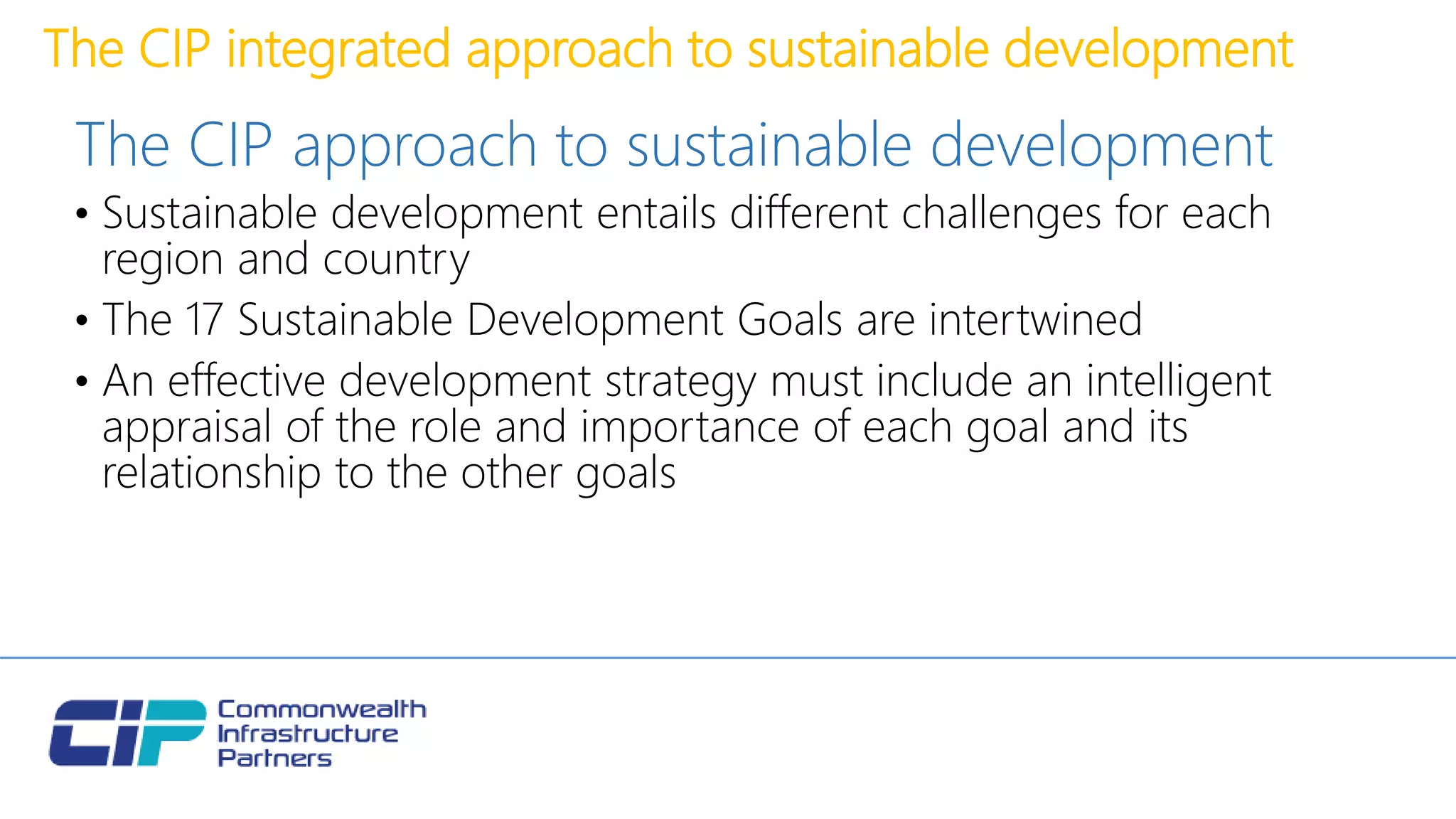 CIP integrated approach to sustainable development | PPTX