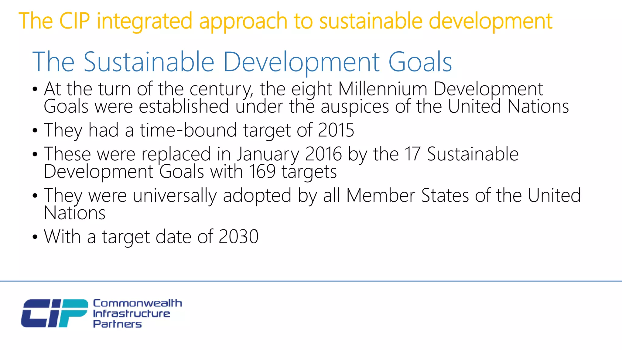 CIP integrated approach to sustainable development | PPTX