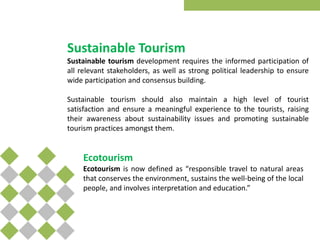 Role of Ecotourism in Sustainable Development | PPT