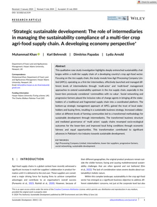 Sustainable Development - 2024 - Khan - Strategic sustainable ...