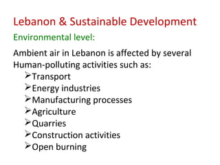 Sustainable Development - Lebanon | PPT