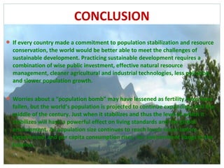 Sustainable Development with respect to Population Growth | PPT