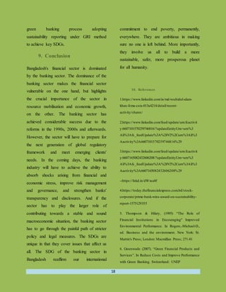 Sustainable development and role of the banking industry in bangladesh ...