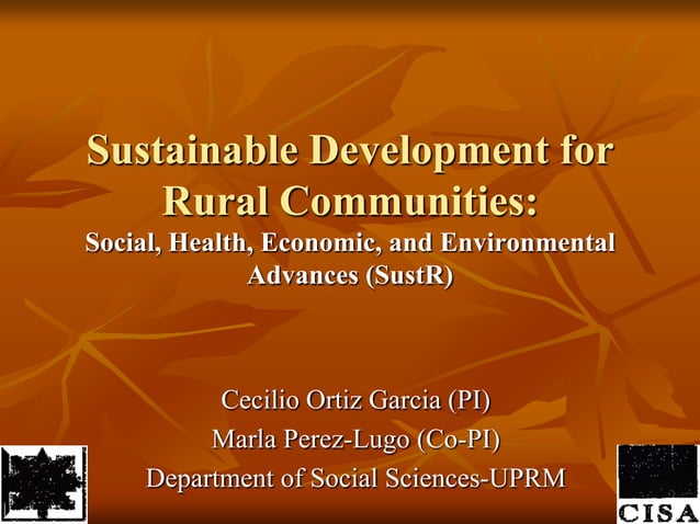 Sustainable Development For Rural Communities | PPTX | Undergraduate ...