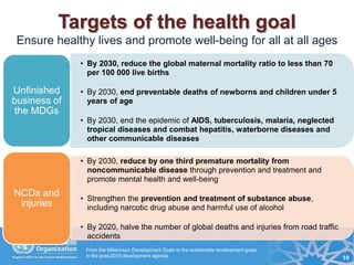 From the Millennium Development Goals to sustainable development goals ...