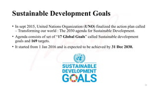 Sustainable Development Goals I Millennium development goals I Dr.Singh ...