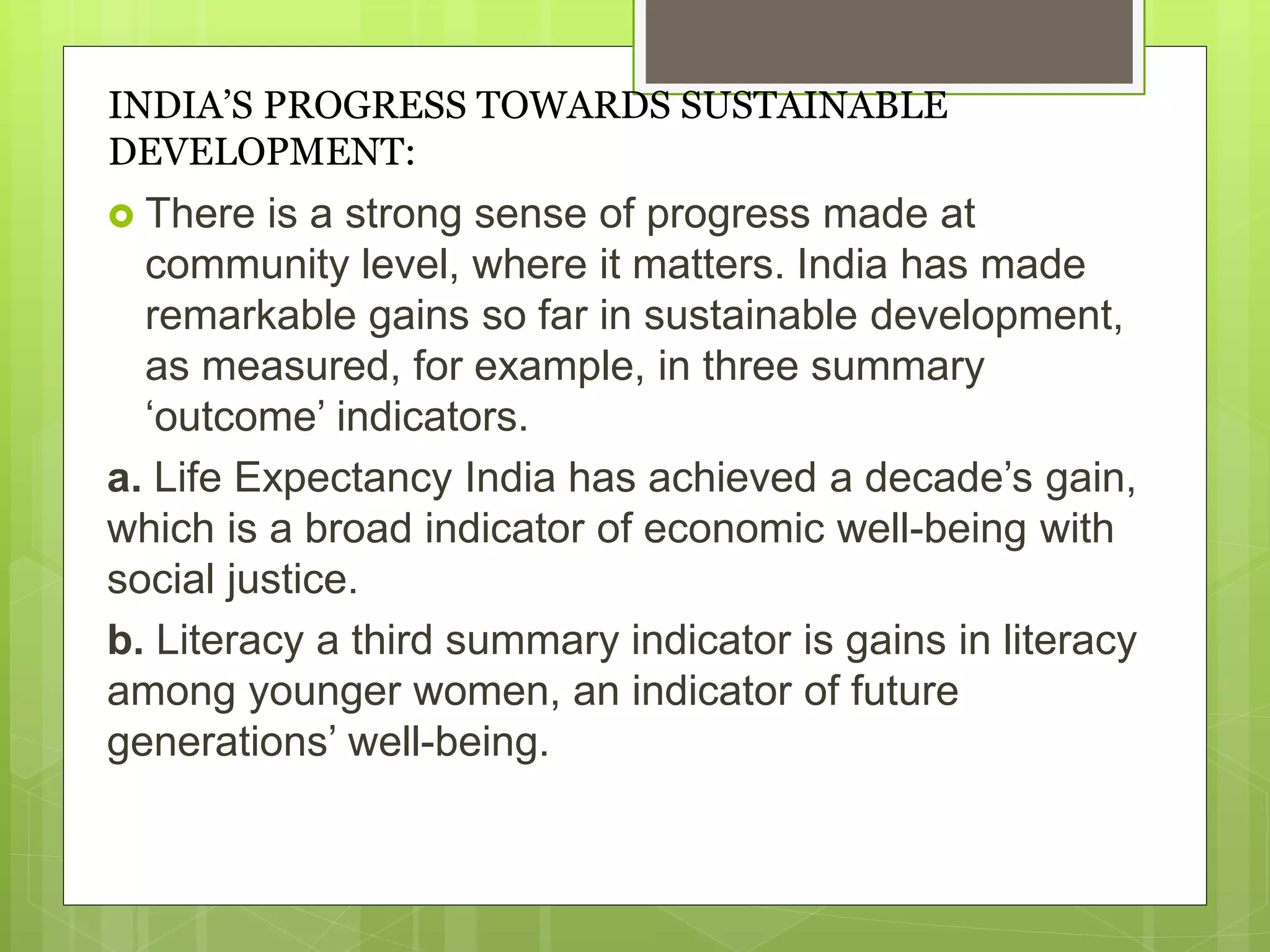 Sustainable development in india | PPTX