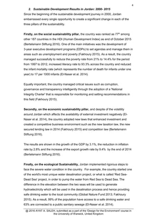 Sustainable Development in Jordan: A Case Study | PDF