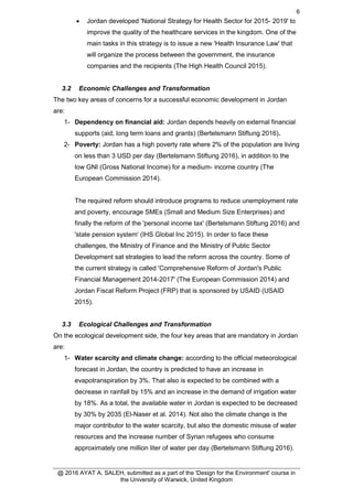 Sustainable Development in Jordan: A Case Study | PDF