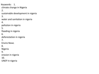 Sustainable development in nigeria | PPT