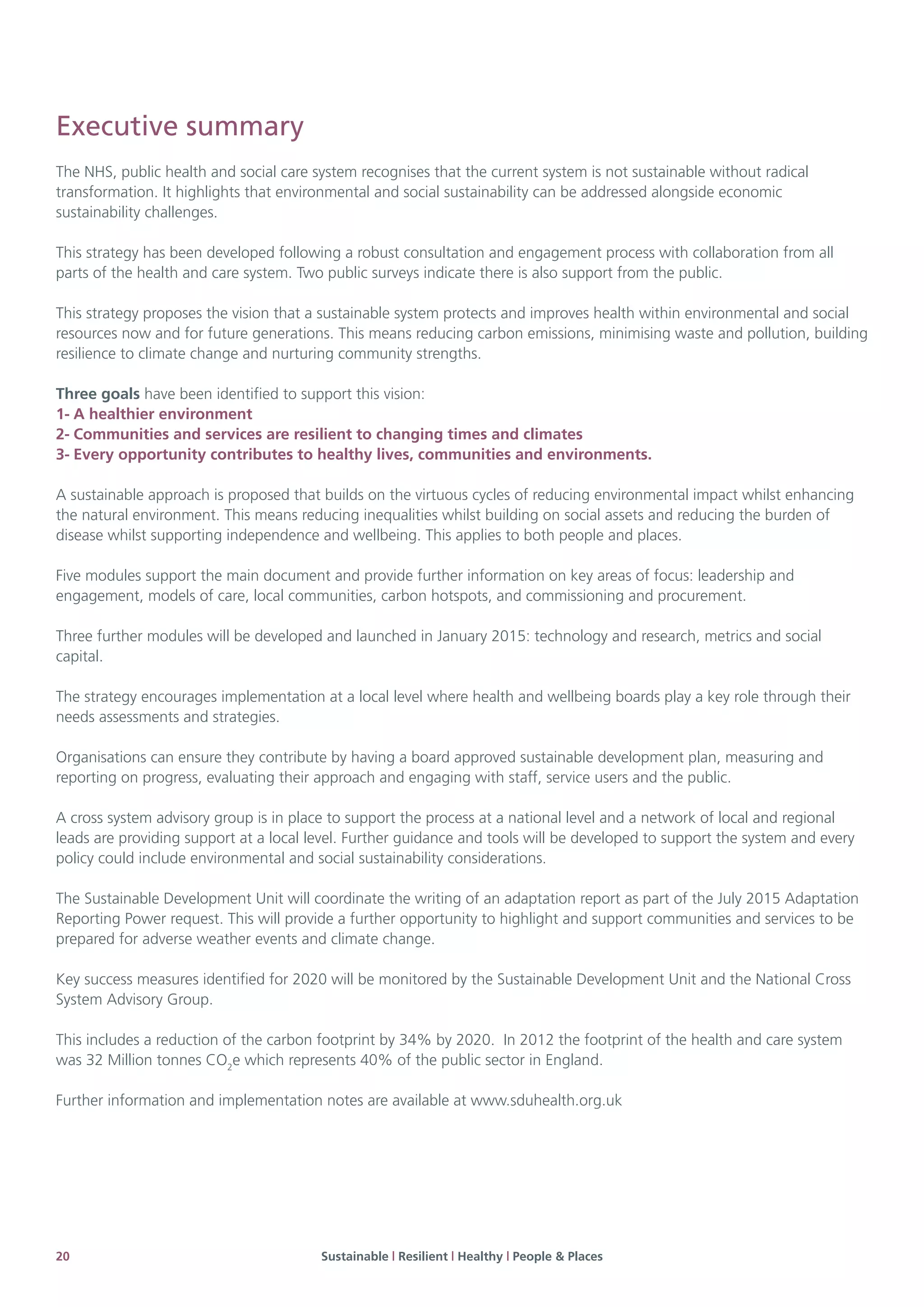 Sustainable development strategy for the NHS Jan 2014 | PDF