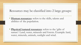 Sustainable development & The use of Resources | PPTX