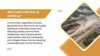 Sustainable Dust Control Solutions for Environmentally Friendly ...