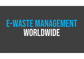 Sustainable Electronic Waste Management | PDF