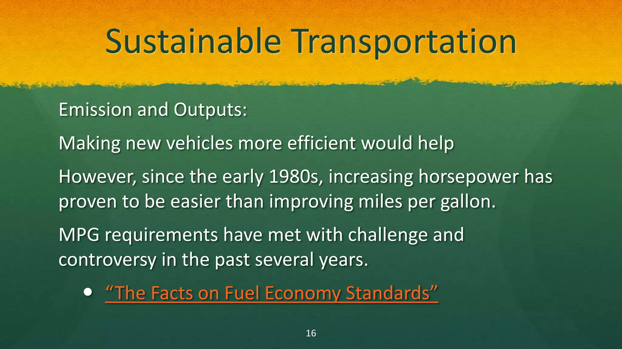 Sustainable energy and transportation | PPTX