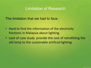 Sustainable energy for lighting presentation | PPTX