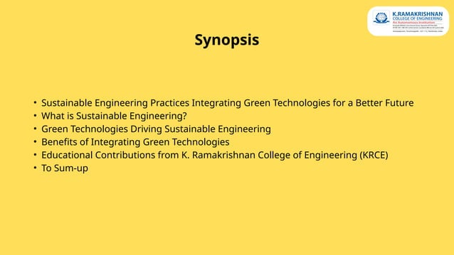 Sustainable Engineering Practices :Building a Greener Future | PPT