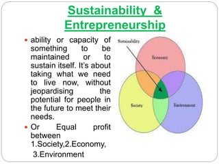 Sustainable entrepreneurship & green economy:opportunities for ...