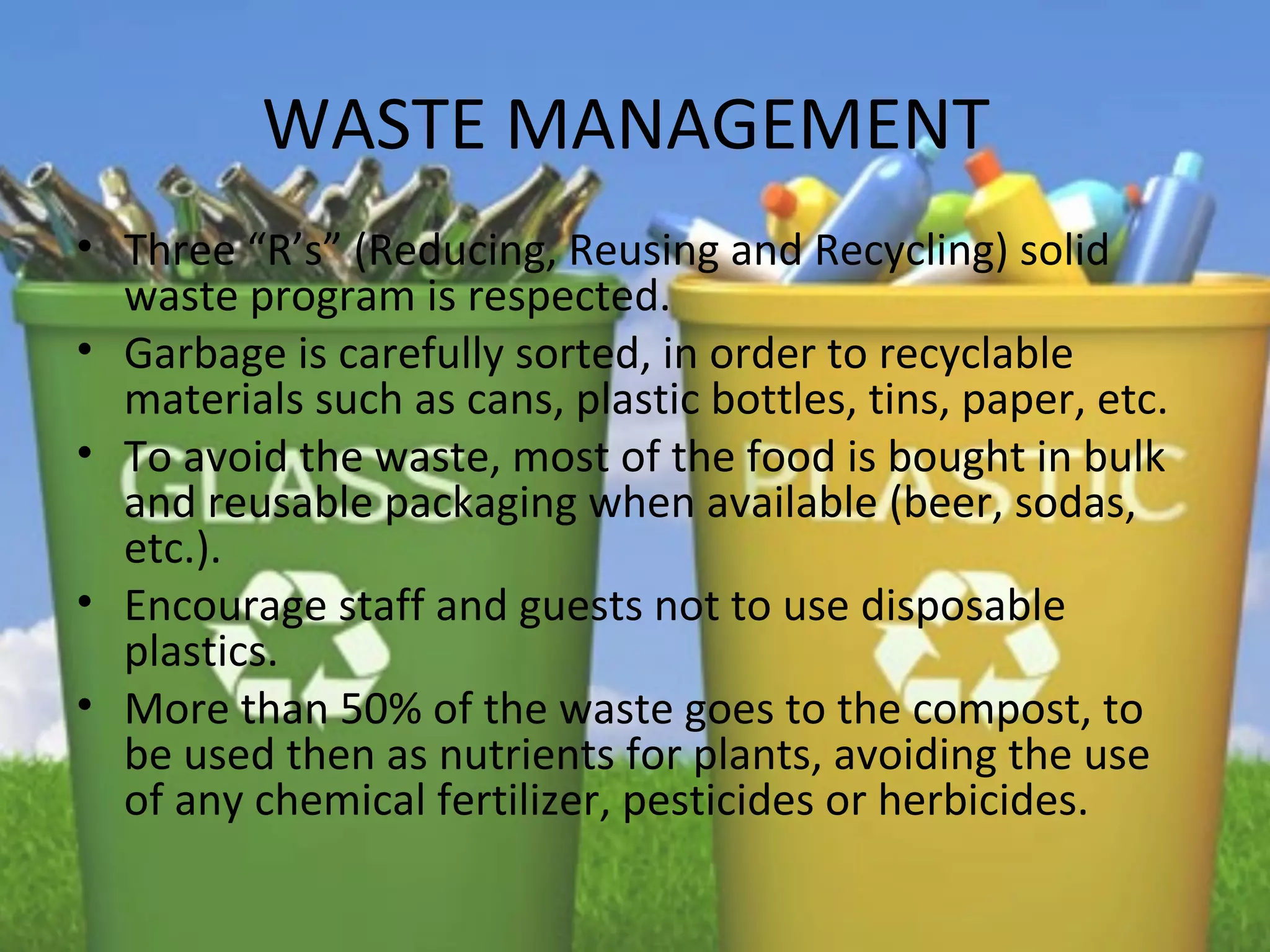 Sustainable environmental practices for hotels | PPT