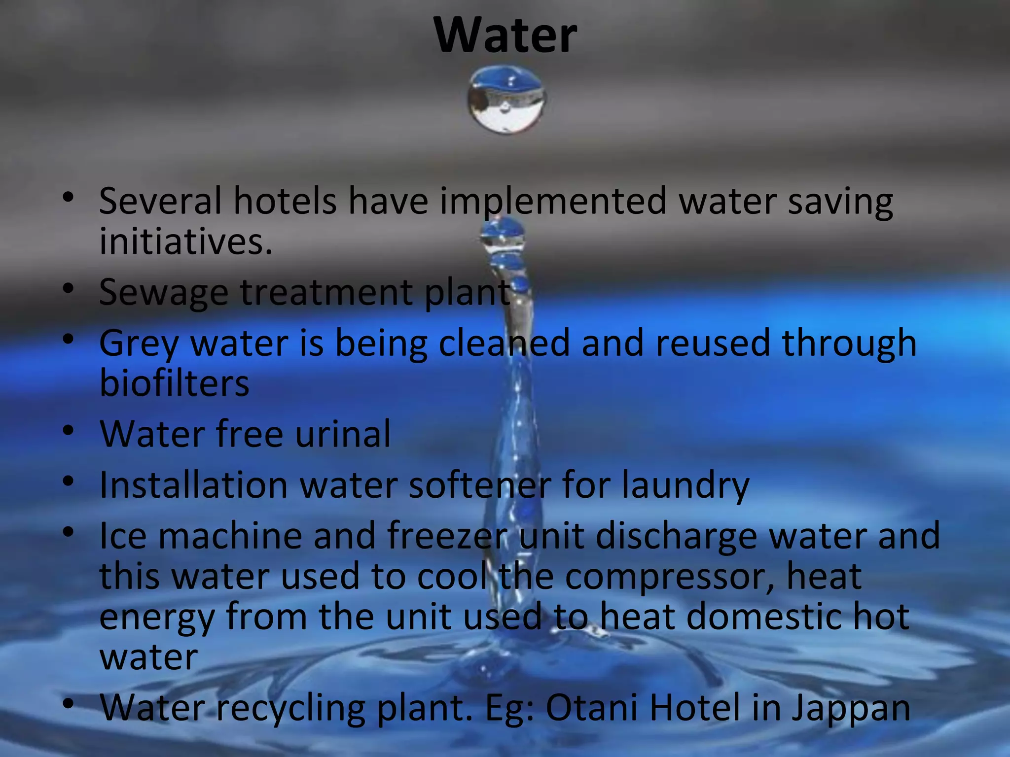 Sustainable environmental practices for hotels | PPT