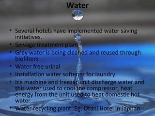 Sustainable environmental practices for hotels | PPT