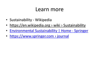 SUSTAINABLE ENVIRONMENT | PPTX