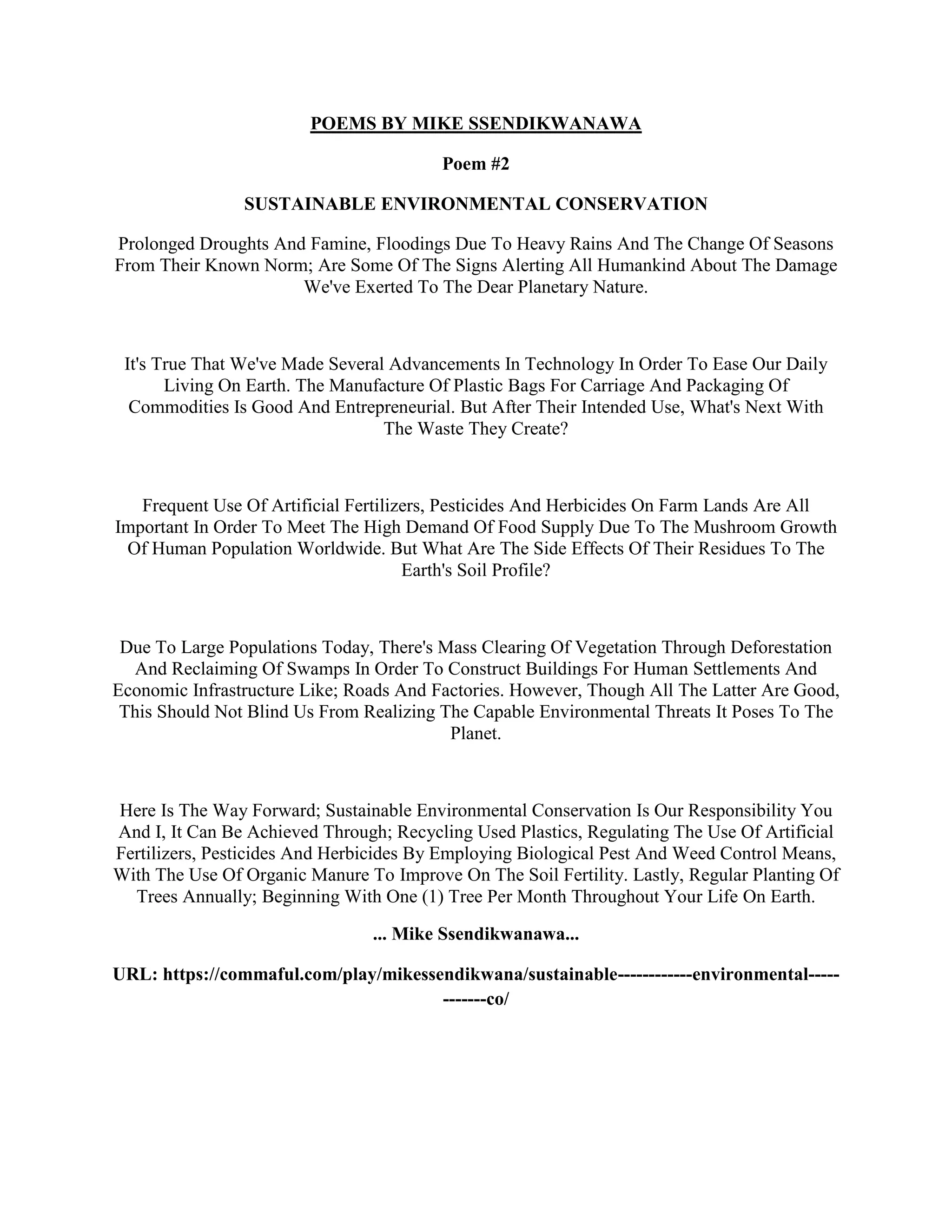 SUSTAINABLE ENVIRONMENTAL CONSERVATION | PDF