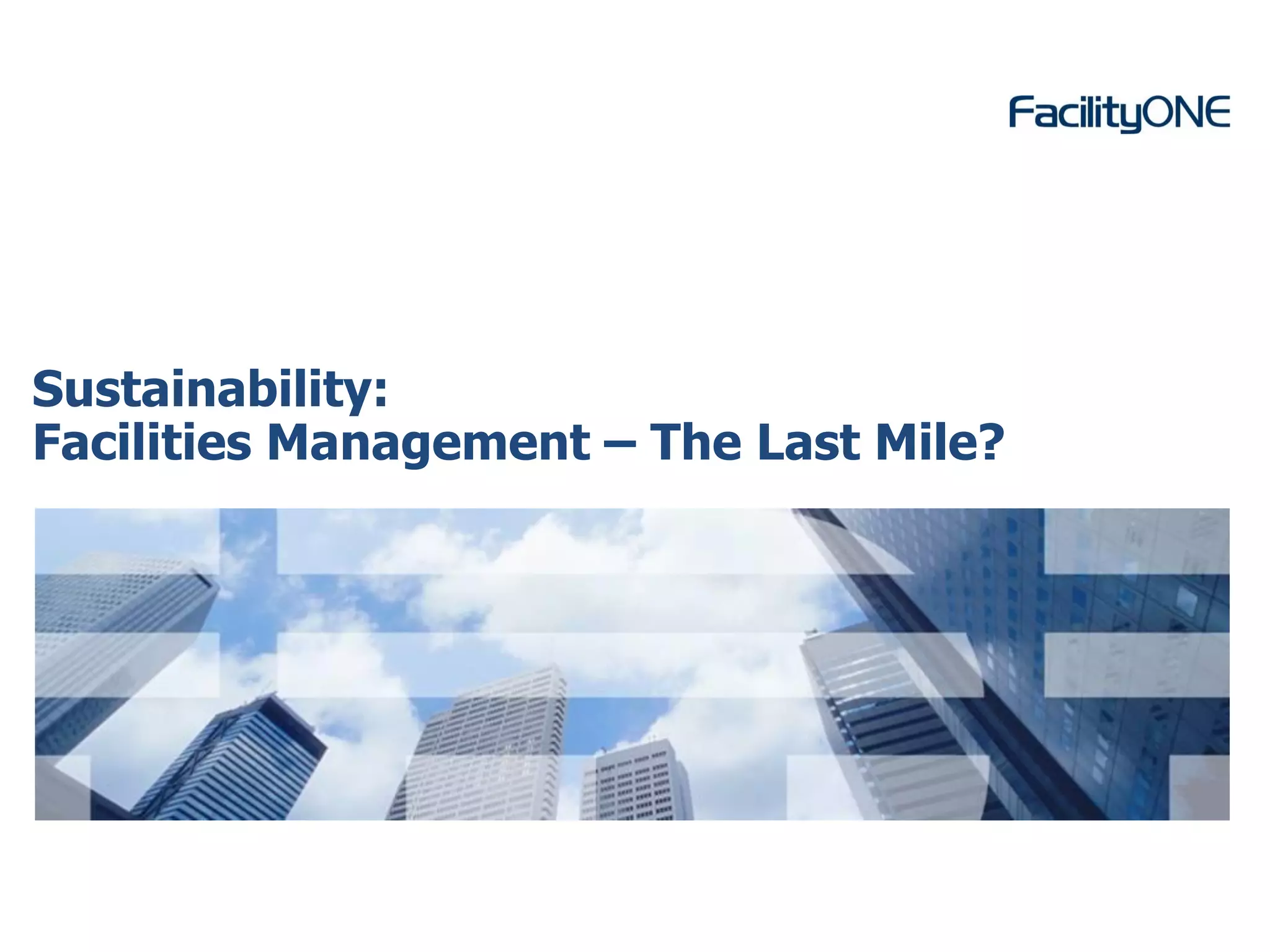 Overview to Sustainable Facility Management | PDF