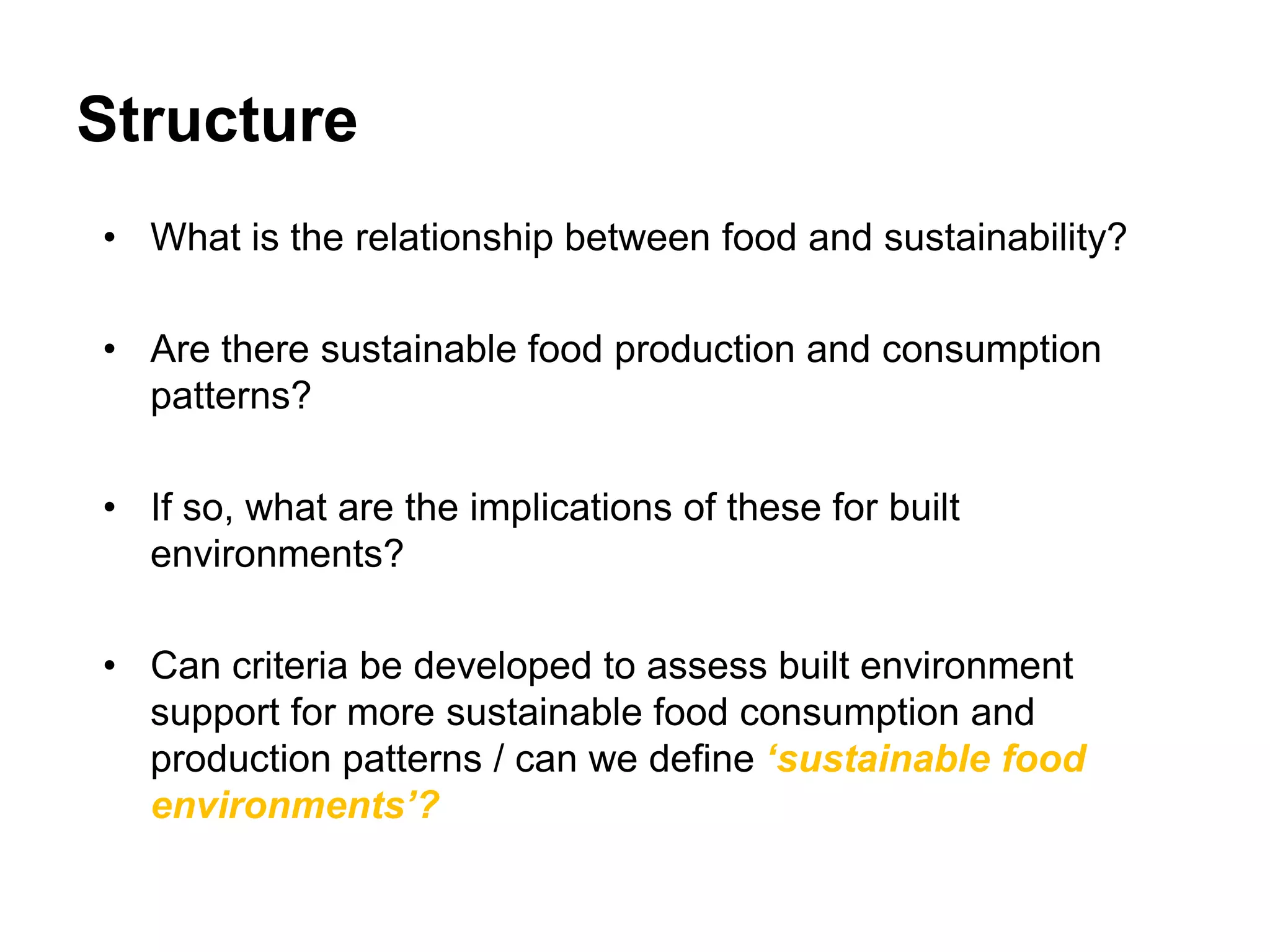 Sustainable food environments | PDF