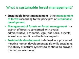 Sustainable Forest Management Techniques by Joe John Ponnezhan | PPTX