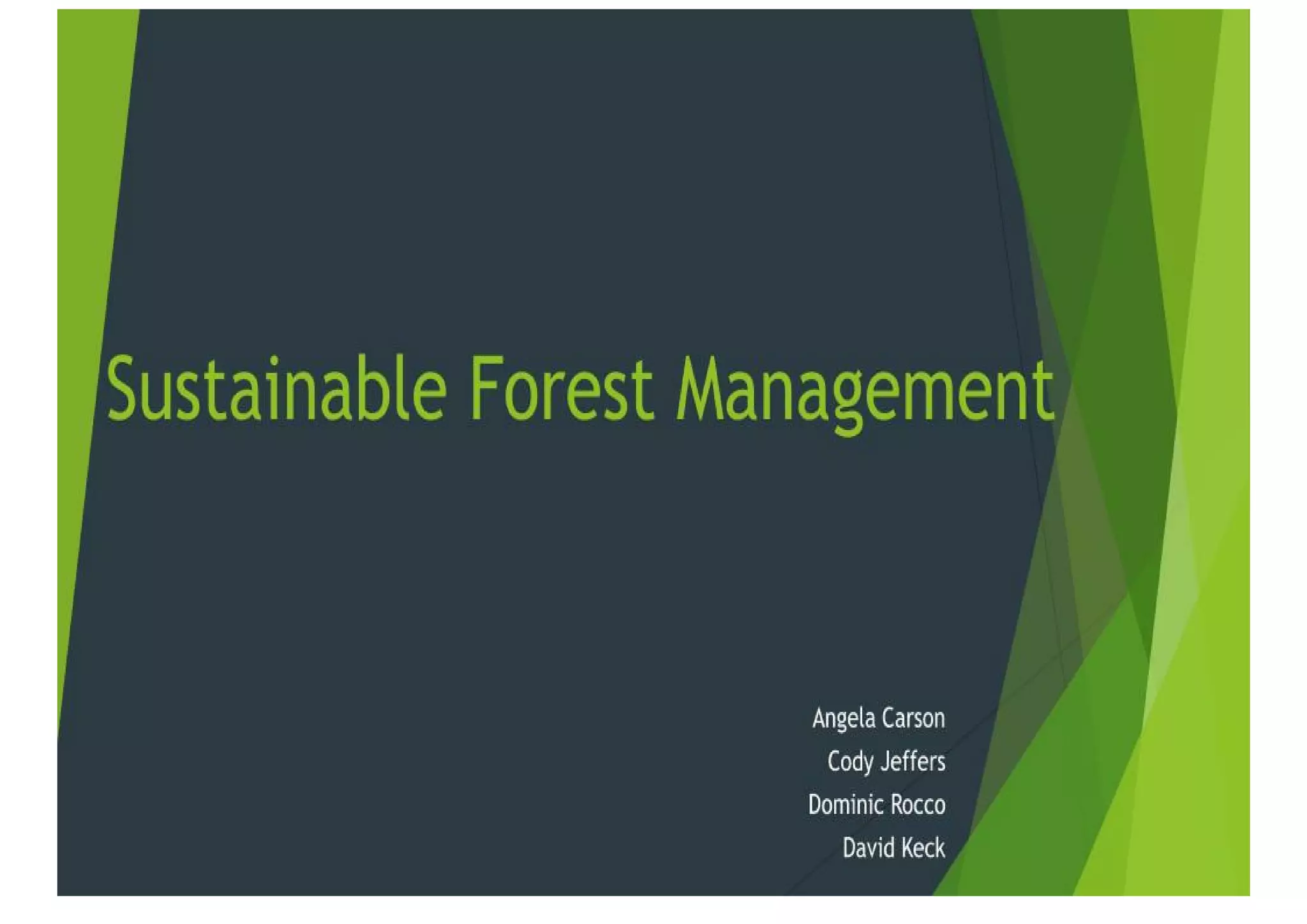 Sustainable Forest Management | PDF | Agriculture | Industries