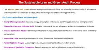 Sustainable Green Manufacturing - Biotechnology | PPTX