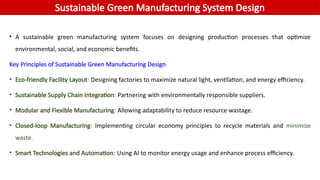 Sustainable Green Manufacturing - Biotechnology | PPTX