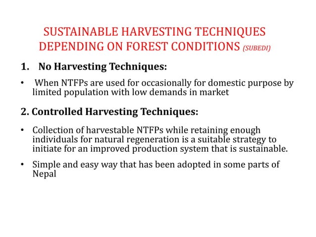 Sustainable harvesting of Non Timber Forest Product in Nepal | PPTX ...