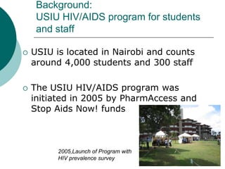 Sustainable hivaids program at the united states international ...