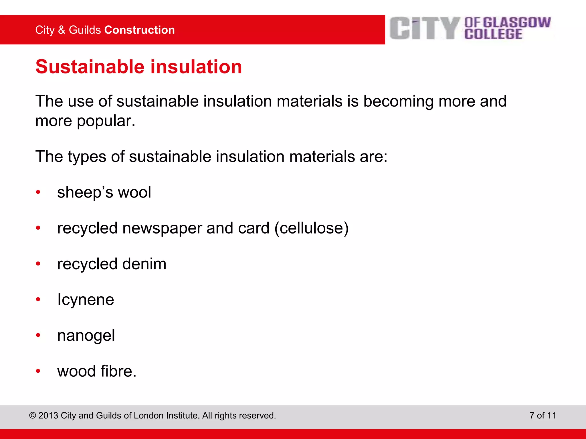 Sustainable insulation materials 1 | PPTX
