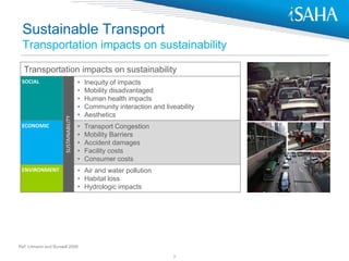 Sustainable integrated transport | PPT