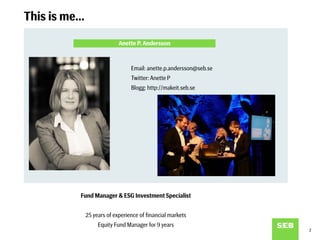 Sustainable Investments Anette Andersson | PDF