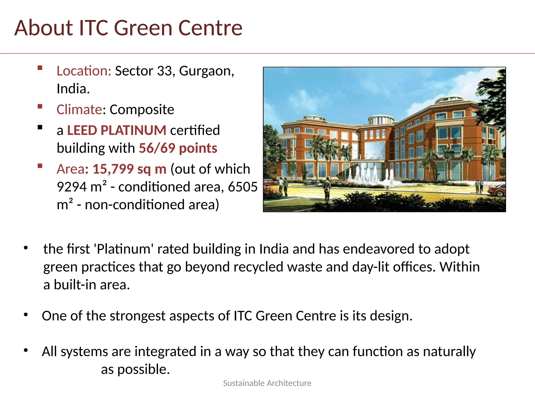sustainable ITC green centre building gurgaon | PPTX