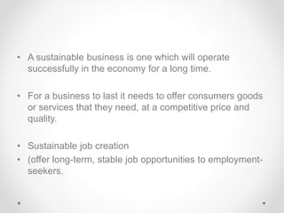 Sustainable job creation | PPTX