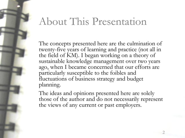 Sustainable Knowledge Management | PPT