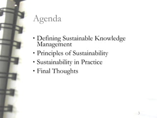 Sustainable Knowledge Management | PPT