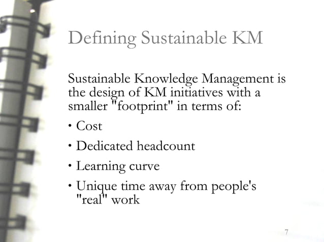 Sustainable Knowledge Management | PPT