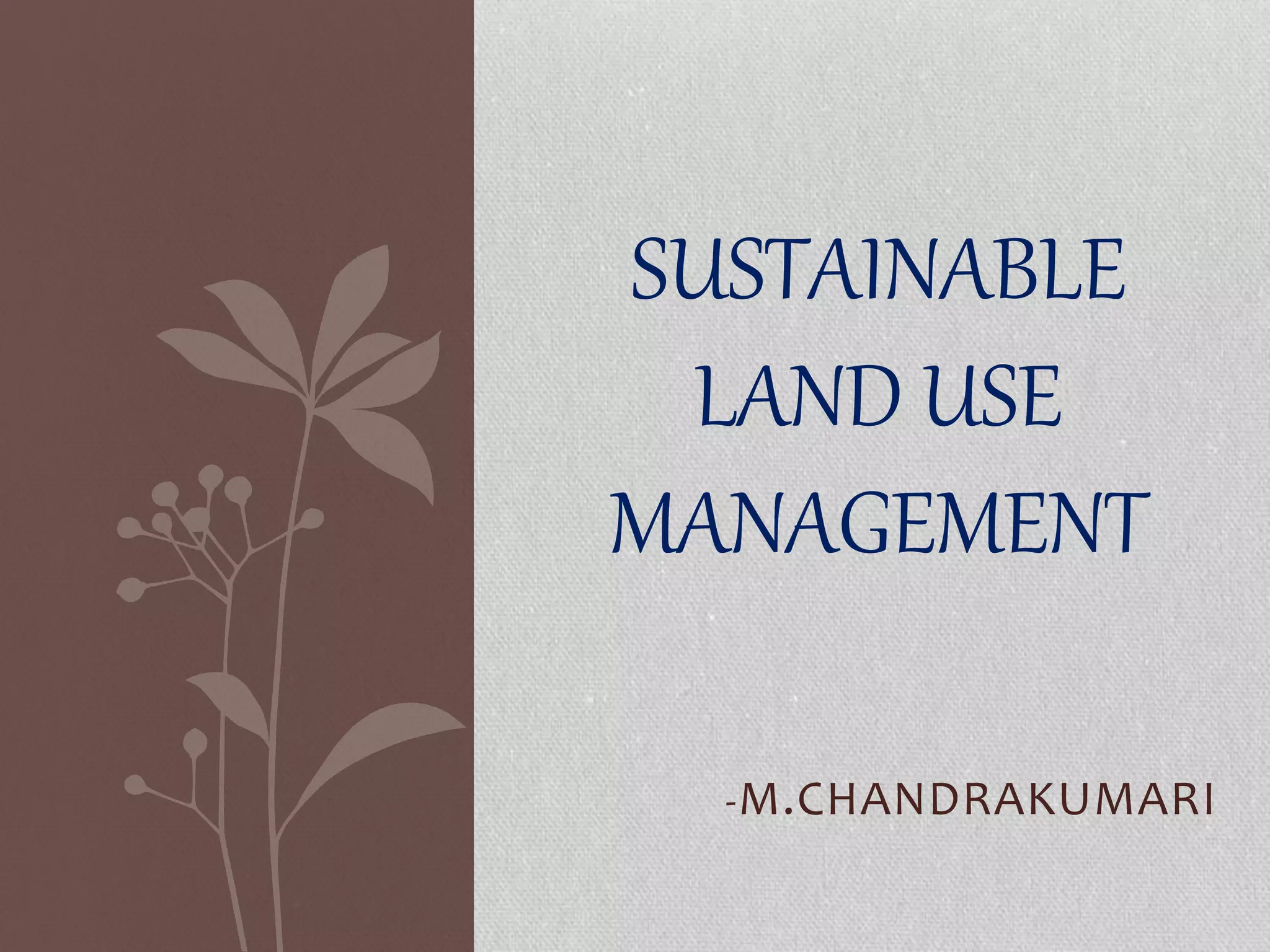 Sustainable land use management | PPTX