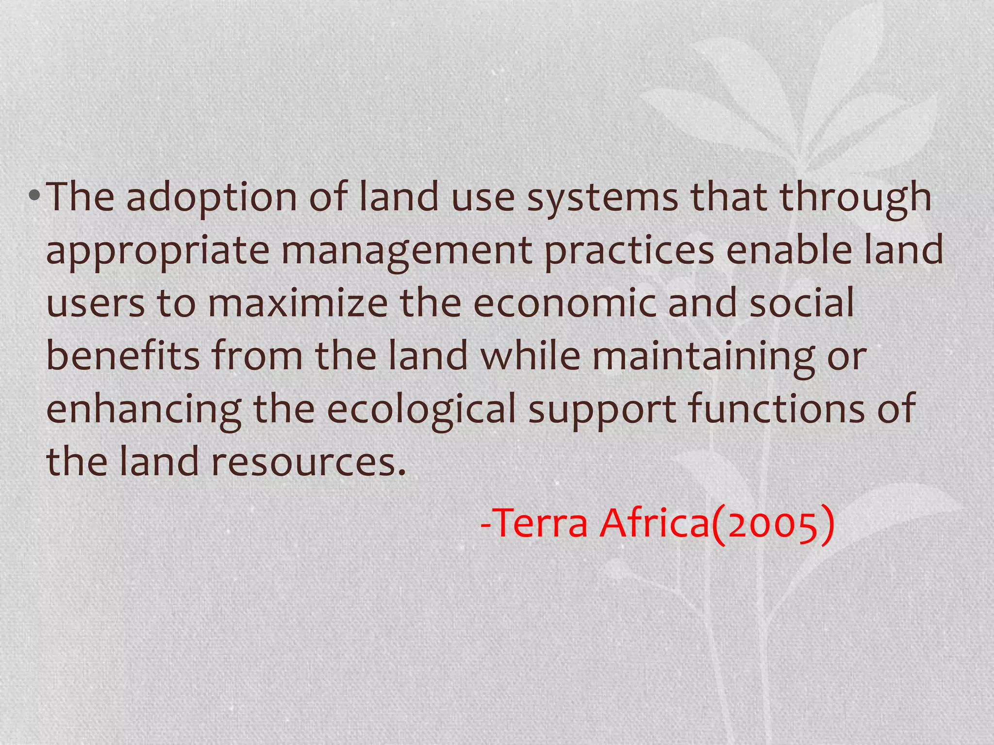 Sustainable land use management | PPTX