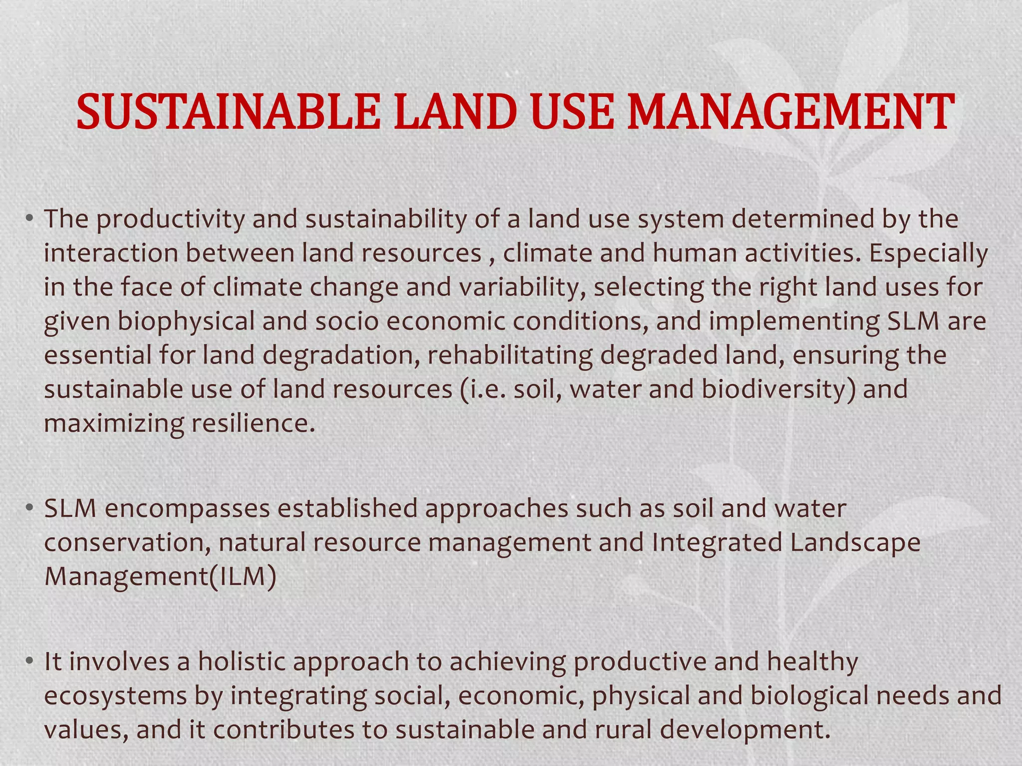 Sustainable land use management | PPTX