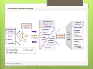 Sustainable livelihood framework and asset pentagon | PPTX