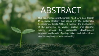 Sustainable Development in Post-Pandemic Recovery Contexts | PPTX