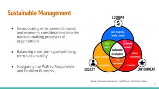 What is Sustainable Management and the factors that play a key role | PPT