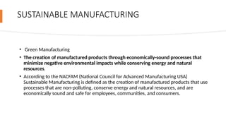 SUSTAINABLE MANUFACTURING RIGHT TO REPAIR | PPTX